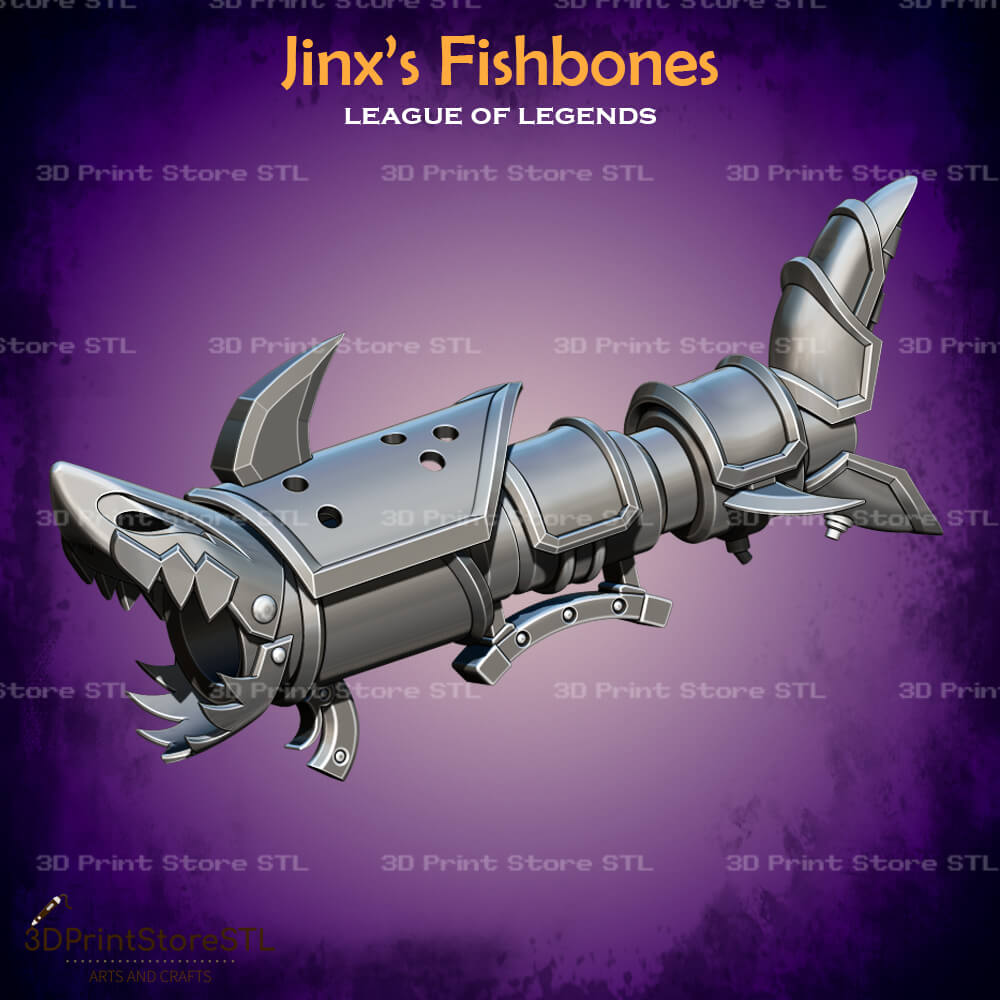 Jinx Fishbones Cosplay League of Legends 3D Print Model STL File ...