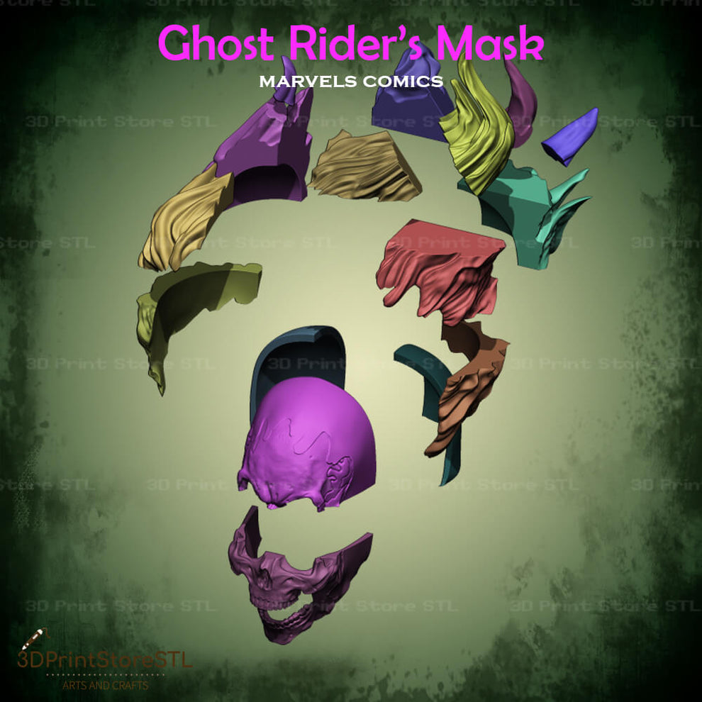 Ghost Rider Mask Cosplay Marvel Comics 3D Print Model STL File ...